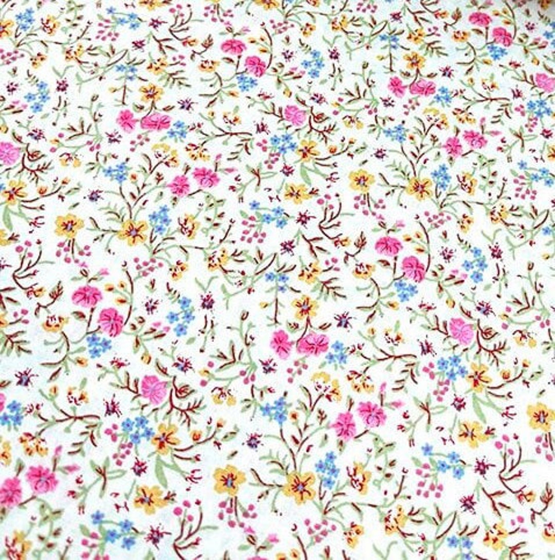 Mini Floral Fabric Small Print Fabric Pastel Cottage Farmhouse Fabric ...
