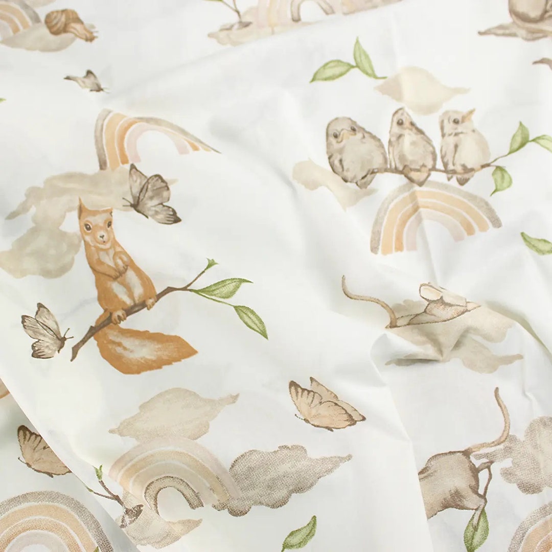 Baby Animals Fabric by the Yard Baby Fabric Nursery Fabric Cotton ...