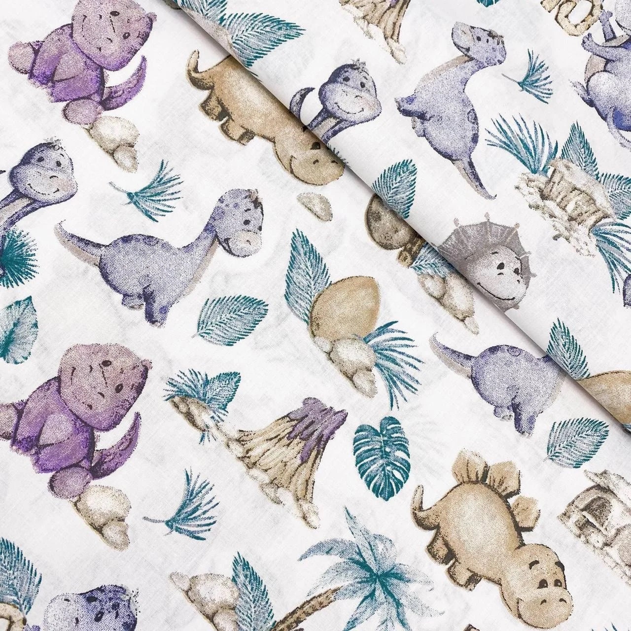 Baby dinosaur fabric Dino print fabric for kids Colorful | Etsy