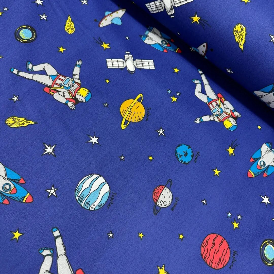 Space Fabric Astronaut Fabric by the Yard-meter Outer Space Theme ...