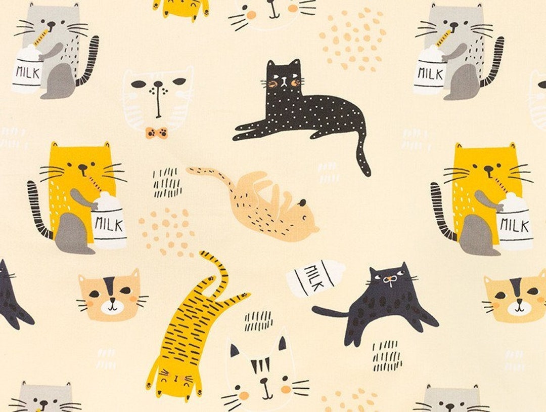 Cute Cat Fabric Cats Nursery Baby Fabric by the Yard-meter Cat - Etsy