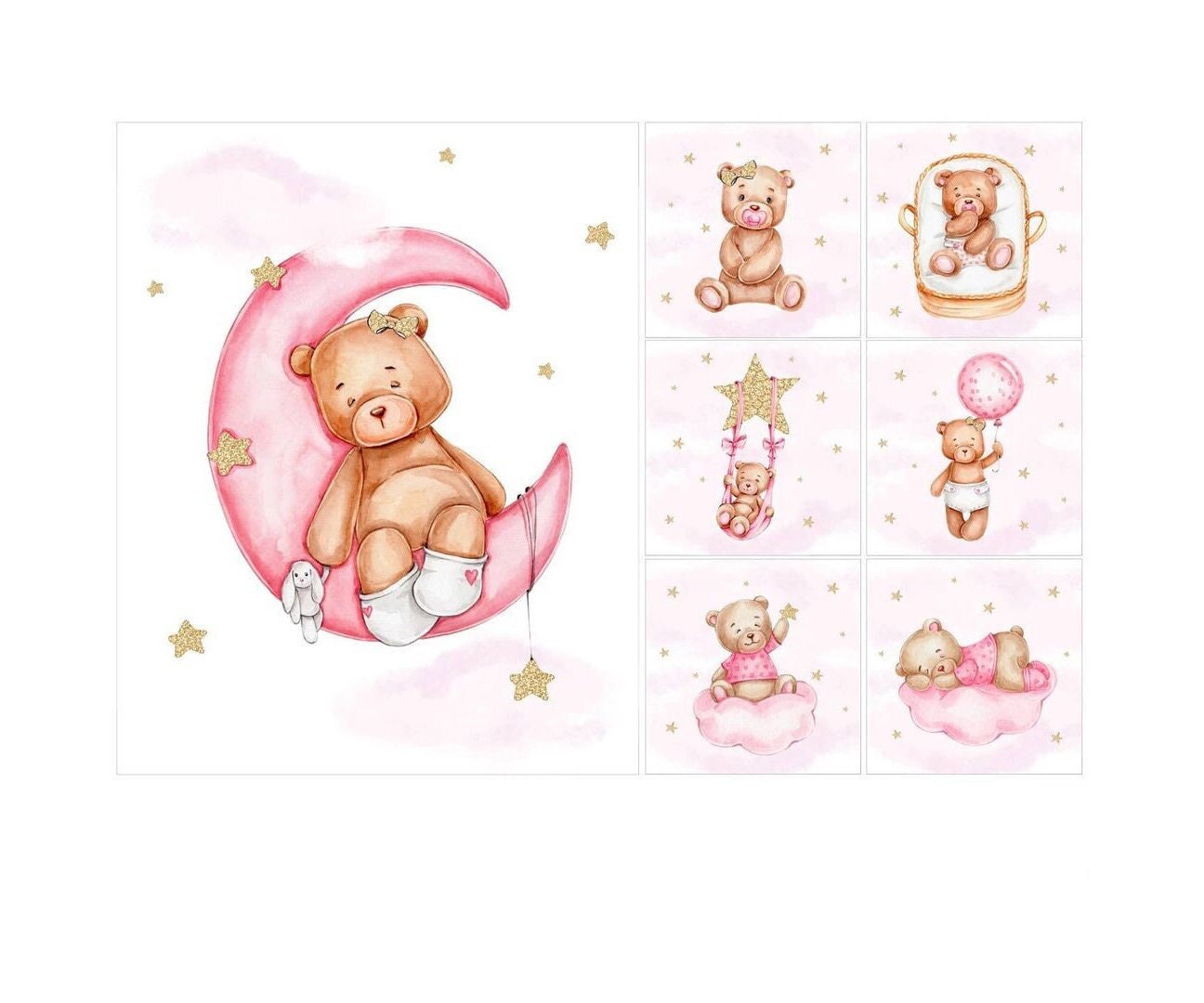 Bear Fabric Panels Fabric Panel for Quilt Baby Quilting Cotton - Etsy