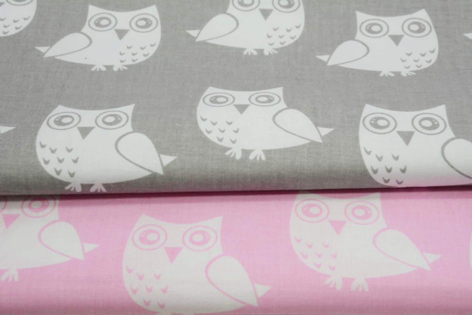 Owl fabric by the Yard Meter Gray nursery 100% cotton fabric | Etsy