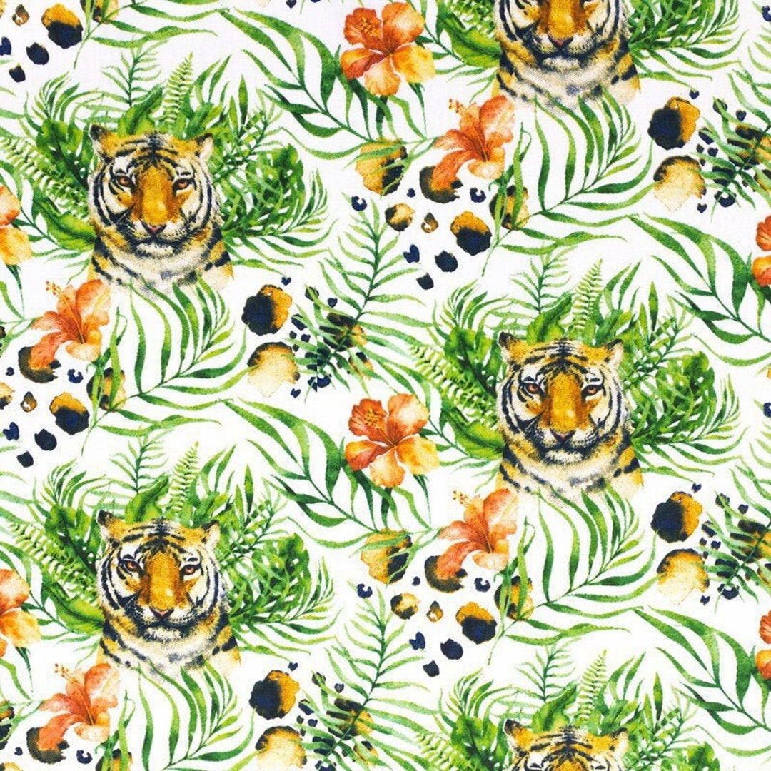 Tiger Fabric Jungle Animal Fabric by the Yard-meter Safari - Etsy