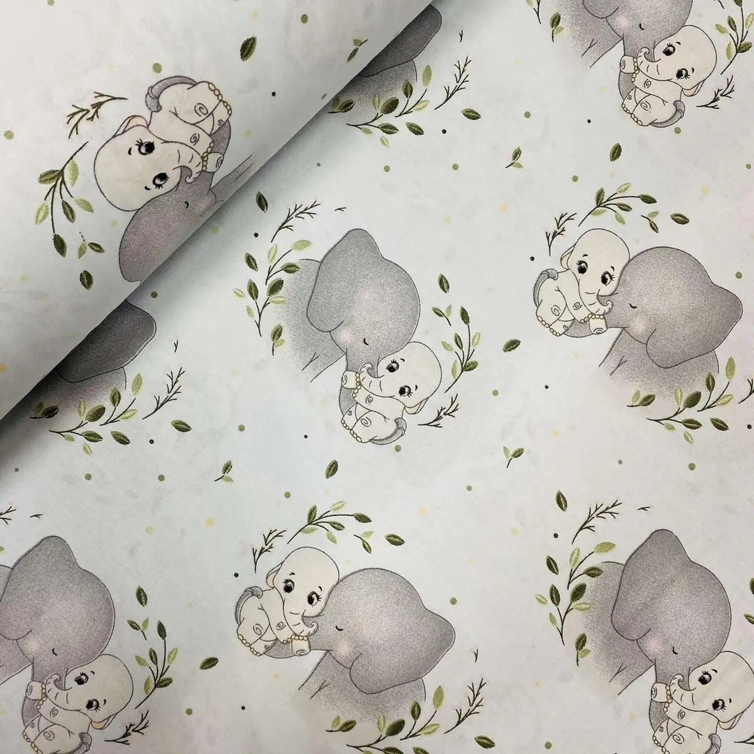 Elephant Fabric Baby Fabric by the Yard-meter Nursery Fabric With ...