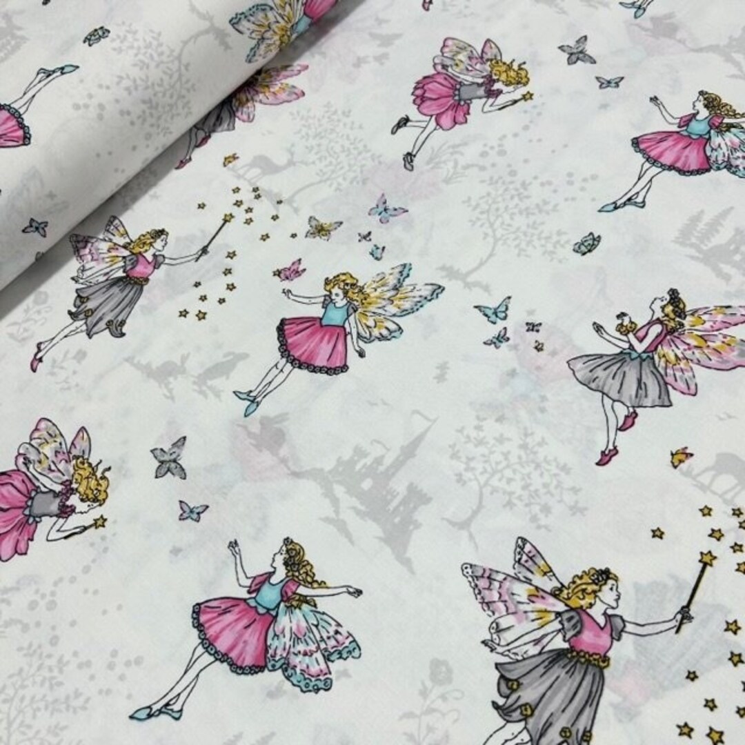 Fairy Fabric Castle Fairy Tale Fabric by the Yard-meter Baby Girl ...