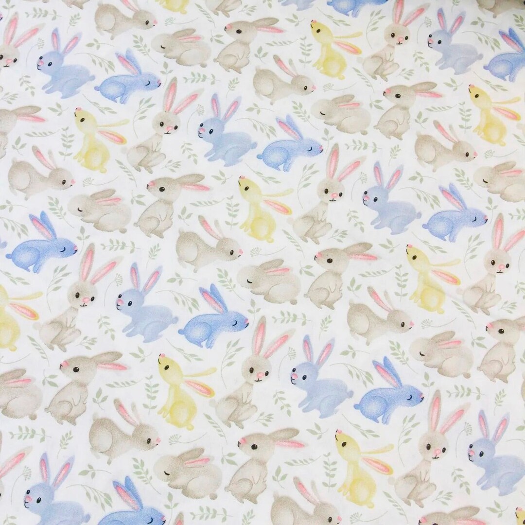 Baby Fabric by the Yard-meter Pastel Watercolor Animals Cute Bunny ...