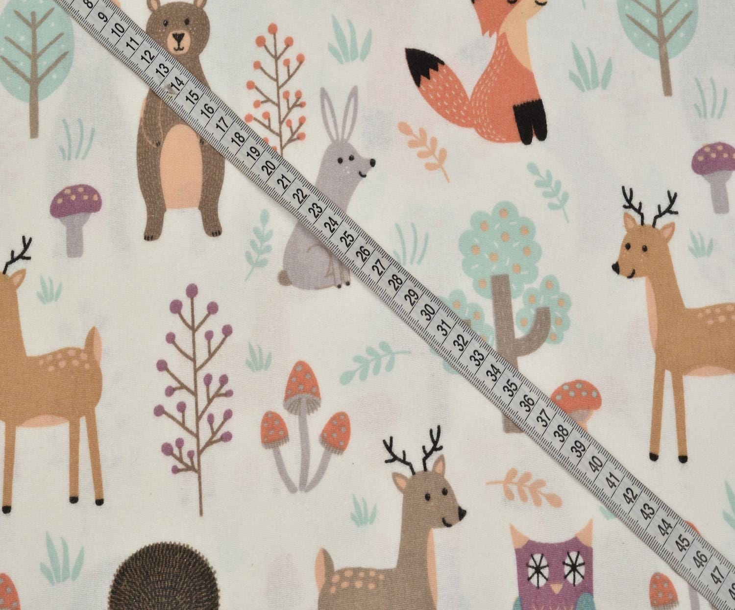 Forest Animals Flannel Fabric the Yard Babies Pajama Material Soft ...