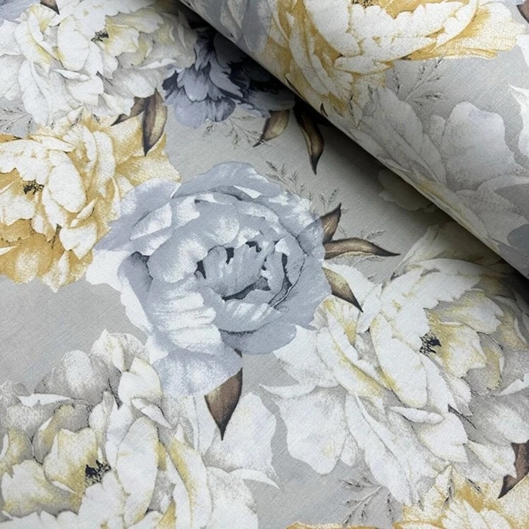 Peony Cotton Fabric Peonies Fabric by the Yard Big Flowers Fabric ...