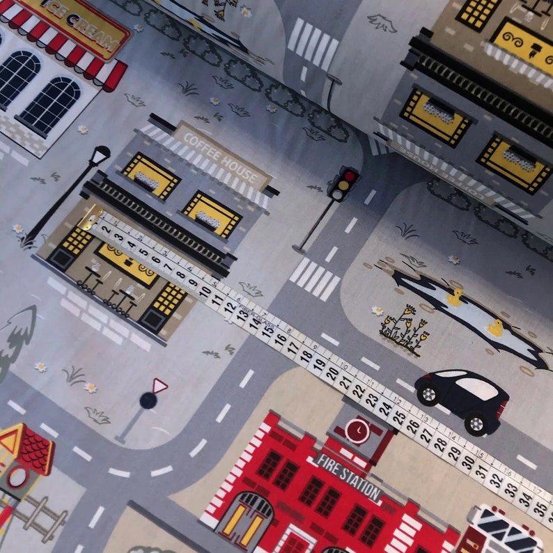 Road Map Fabric City Fabric Playmat Fabric Car Fabric by the - Etsy