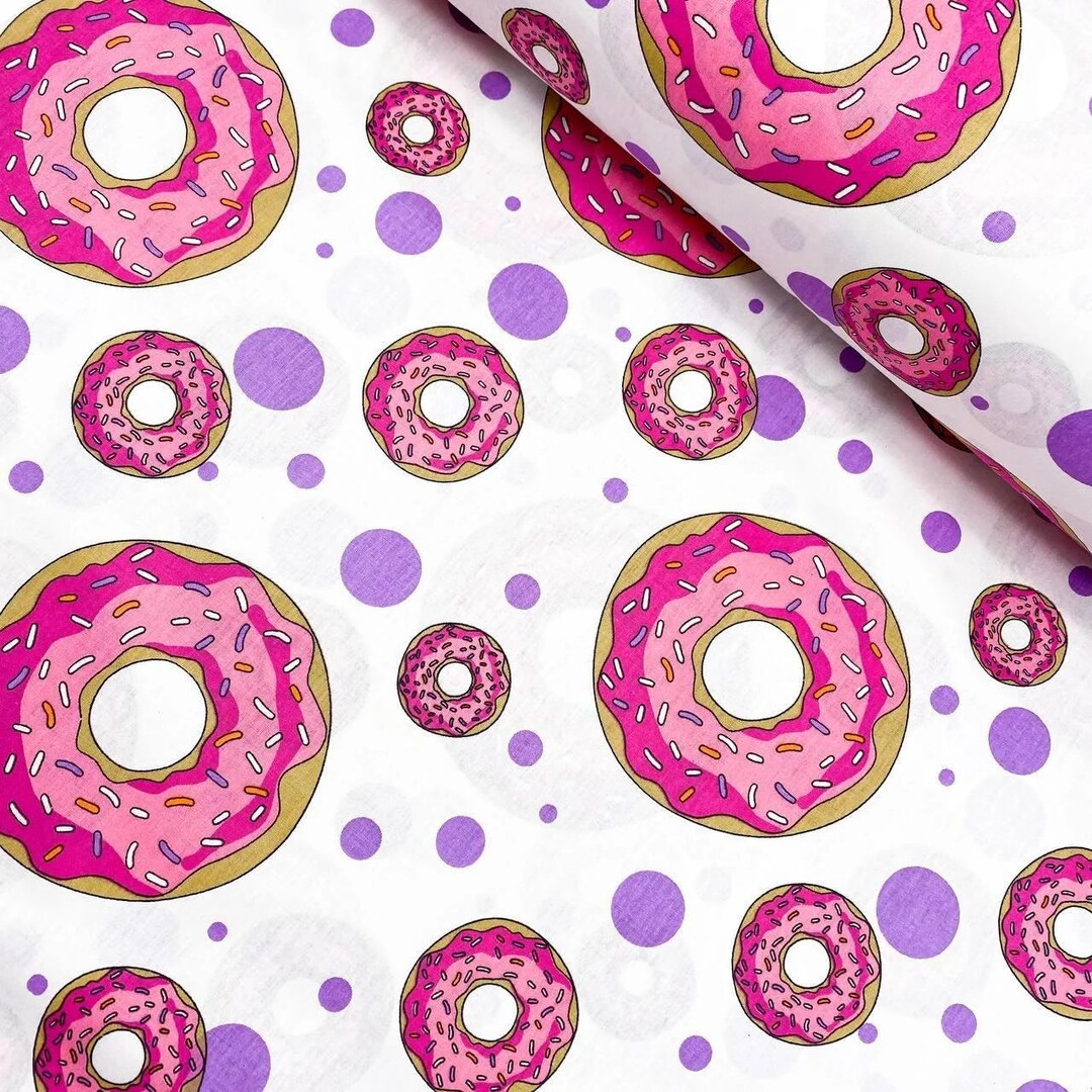Donut Fabric Sweet Doughnut Fabric Cake Party Fabric Dessert - Etsy