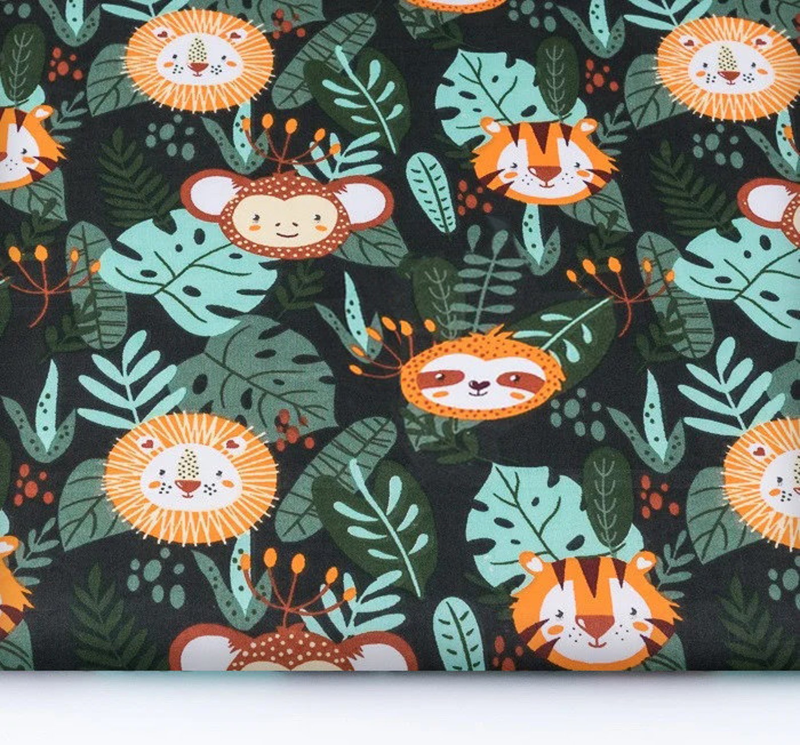 Safari animals fabric by the Yard-Meter 100% cotton Jungle | Etsy