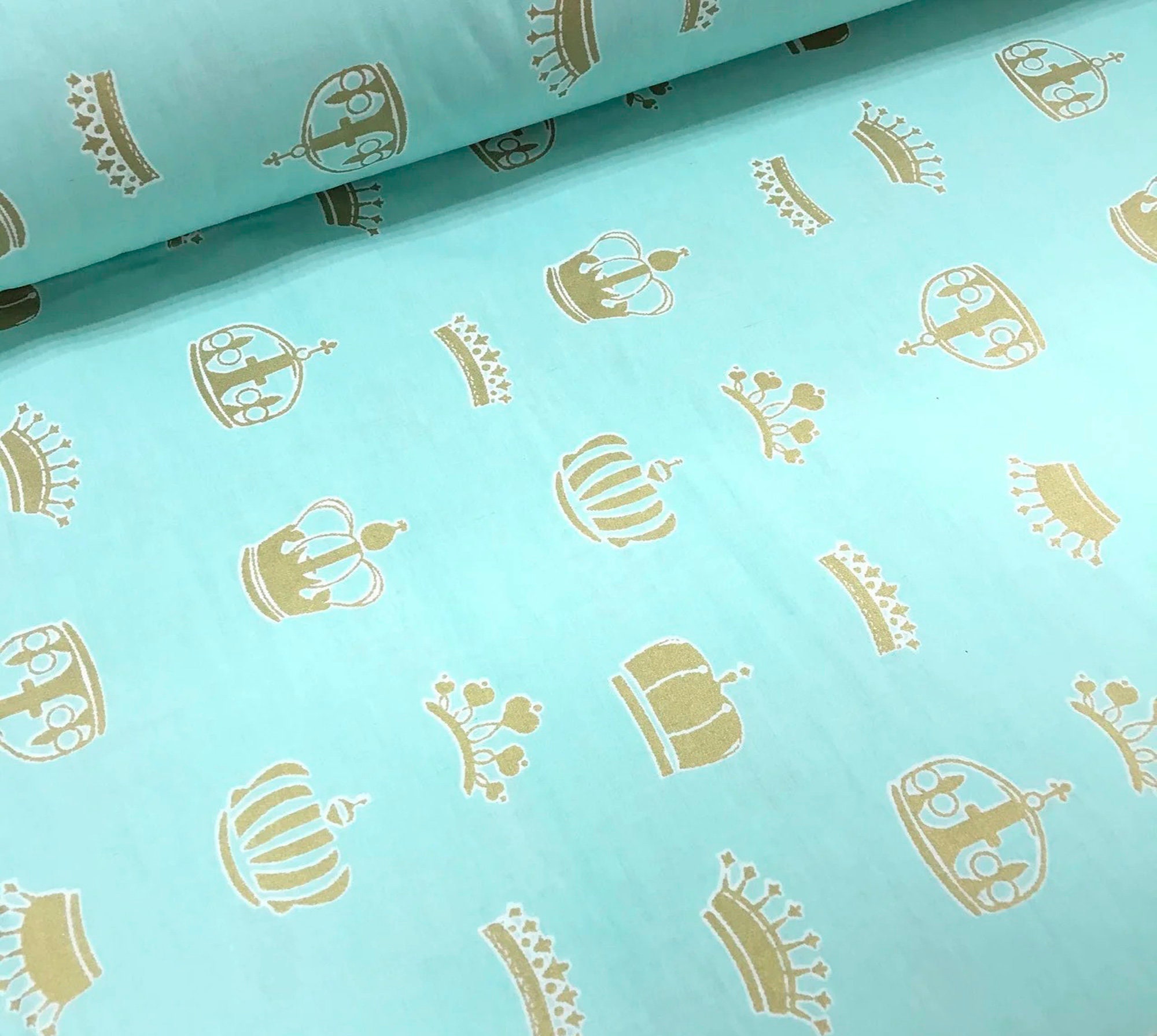 Crown fabric Tiara fabric Princess fabric by the yard Queen | Etsy