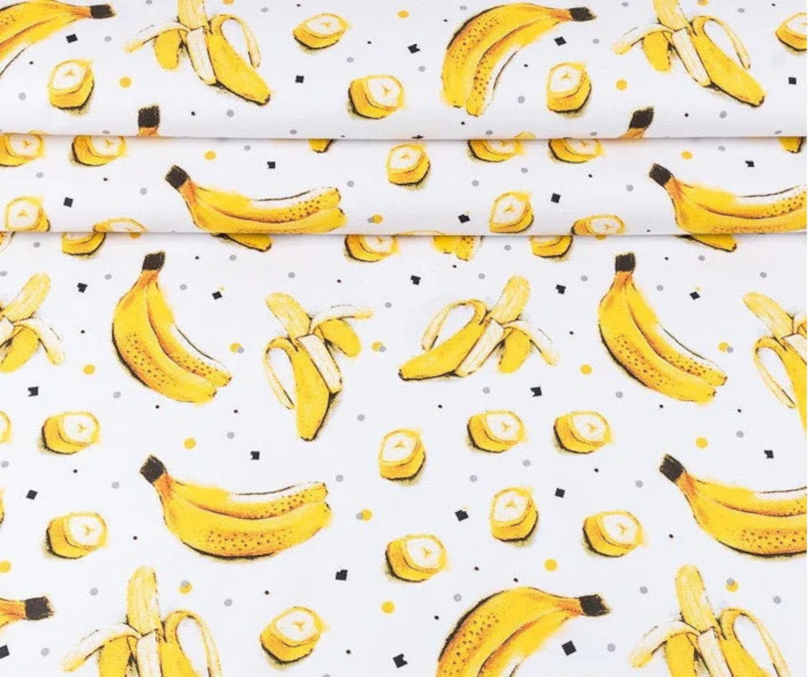 Fruits fabric with bananas Banana fabric 100 % cotton yellow | Etsy