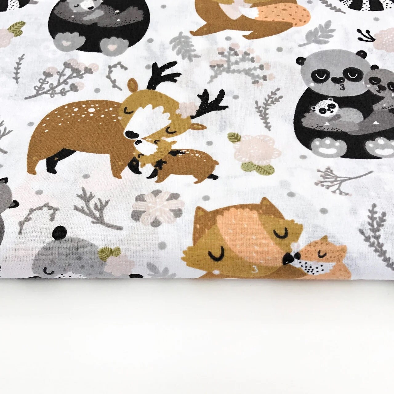 Woodland animals Forest friends fabric by the yard-meter | Etsy