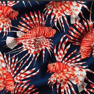 Fish Fabric Lionfish Fabric Sea Animals Ocean Creatures Marine ...