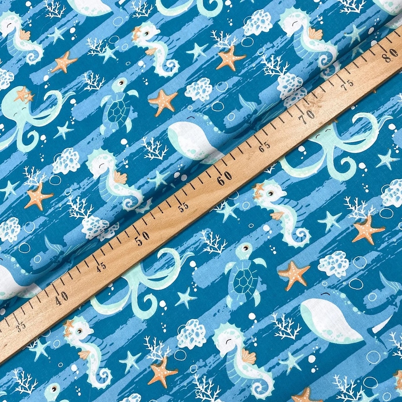 Sea Animals Fabric Ocean Animal Fabric Baby Fabric by the - Etsy