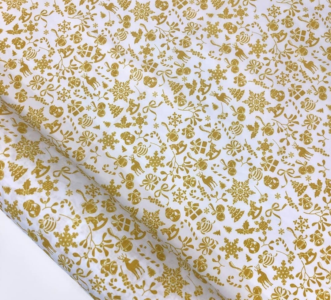 Christmas Fabric Small Print Fabric Holiday Fabric by the - Etsy