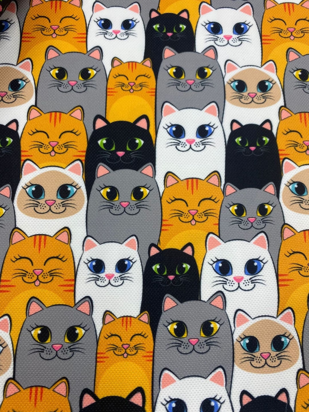 Cat Fabric Upholstery Fabric by the Yard Kitten Print Material Home ...