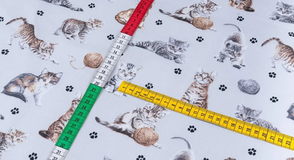 Cat fabric 100% cotton fabric by the Yard-Meter Cats print | Etsy