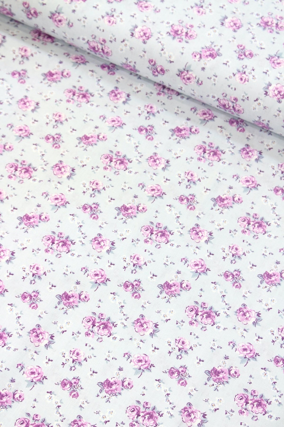 Rose Fabric by the Yard-meter Roses Cotton Fabric Shabby Chic Fabric ...