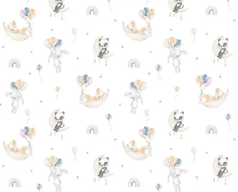 Watercolor Nursery Fabric Baby Fabric Baby Animals Fabric by - Etsy