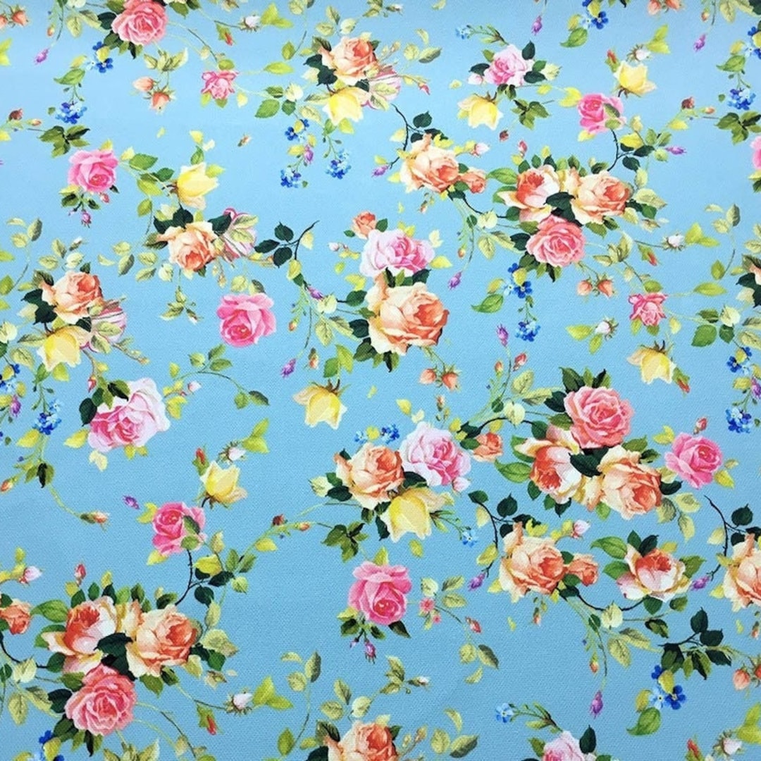 Rose Upholstery Fabric by the Yard Shabby Chic Classic Floral Print ...
