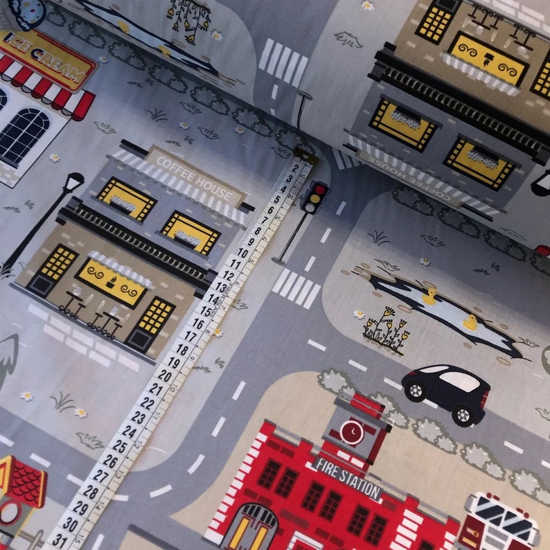 Road Map Fabric City Fabric Playmat Fabric Car Fabric by the - Etsy