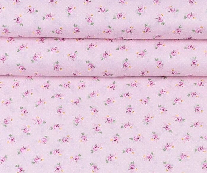 Pastel Floral Fabric Rose Cotton Fabric Flowers Fabric English - Etsy