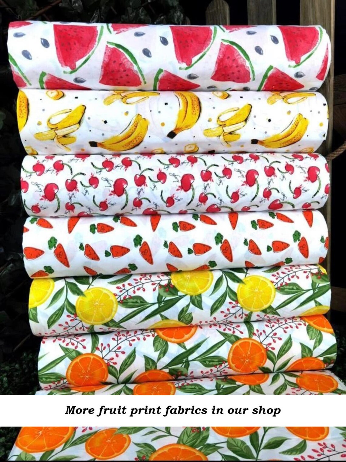 Fruits fabric with bananas Banana fabric 100 % cotton yellow | Etsy