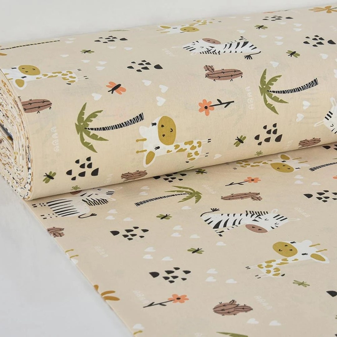 Safari Animals Fabric Nursery Fabric Baby Fabric by the Yard Jungle Zoo ...