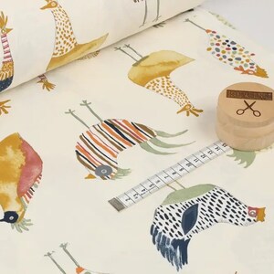 Bird Fabric Farm Fabric by the Yard-meter Chicken Fabric Pastel ...