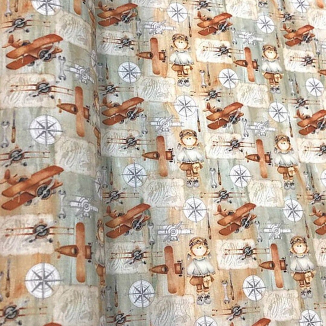 Airplane Fabric by the Yard-meter Vintage Aviation Fabric - Etsy