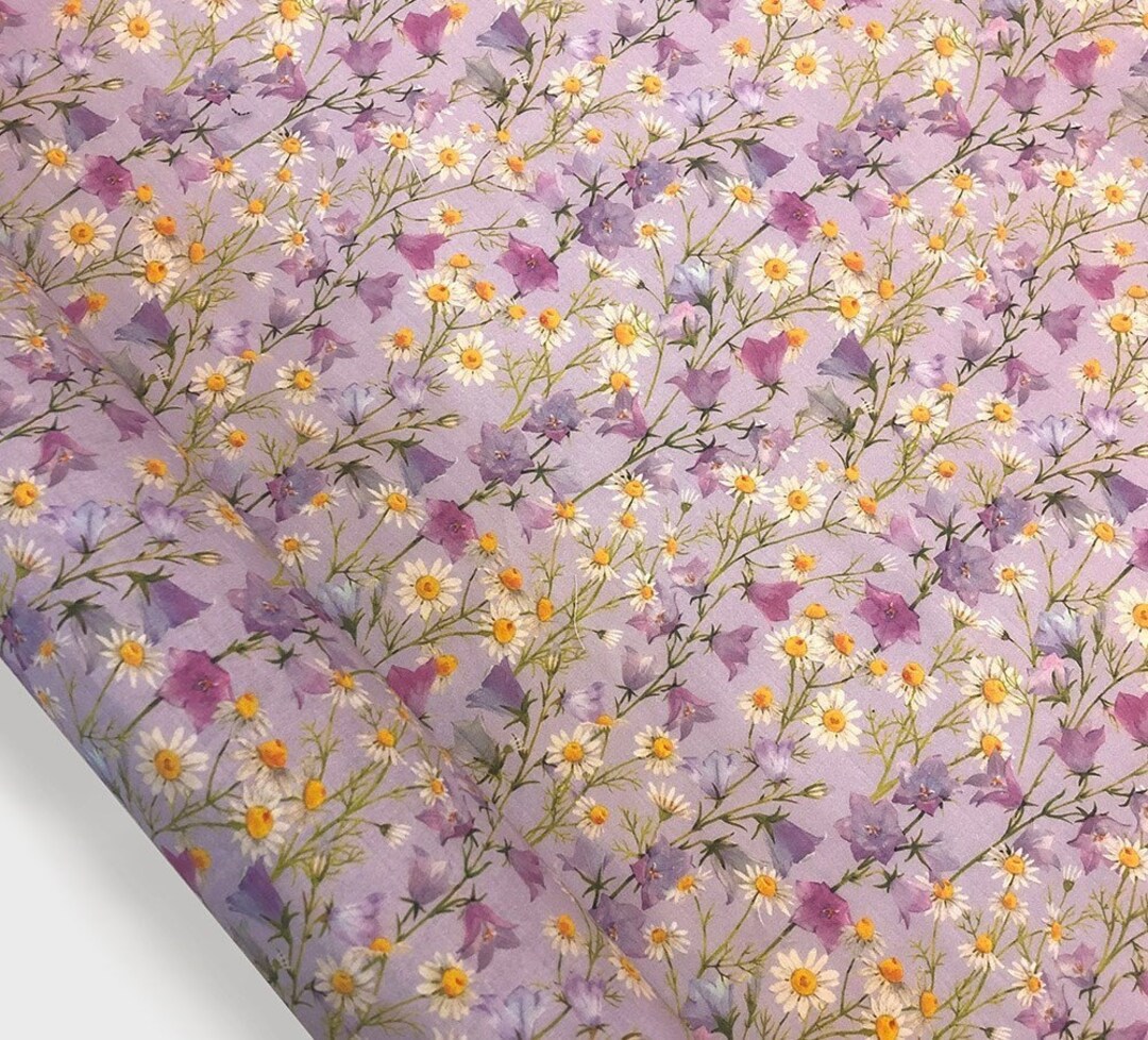 Wildflower Fabric by the Yard Watercolor Floral Fabric Premium Cotton ...