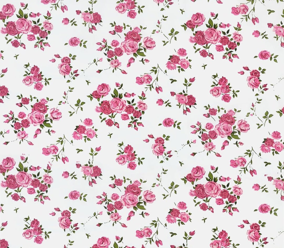 Rose Cotton Fabric Flowers Fabric by the Yard-meter Provence Fabric for ...