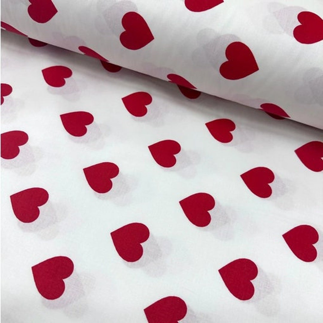 Hearts Fabric Valentines Day Fabric by the Yard Love Fabric Heart Print ...