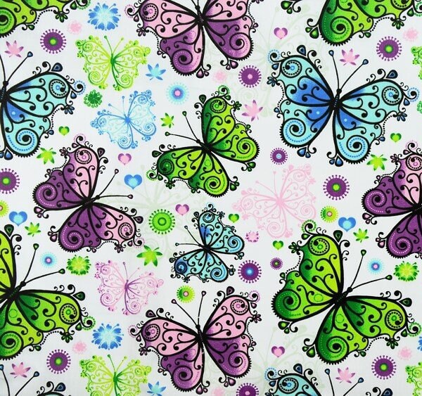 Butterfly fabric by the yard 100% cotton for quilting Baby | Etsy