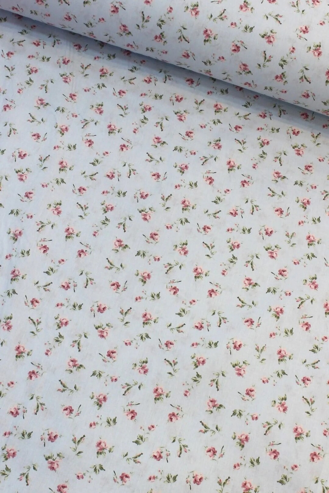 Floral Fabric Rose Pastel Cotton Fabric Shabby Chic Fabric Provence ...