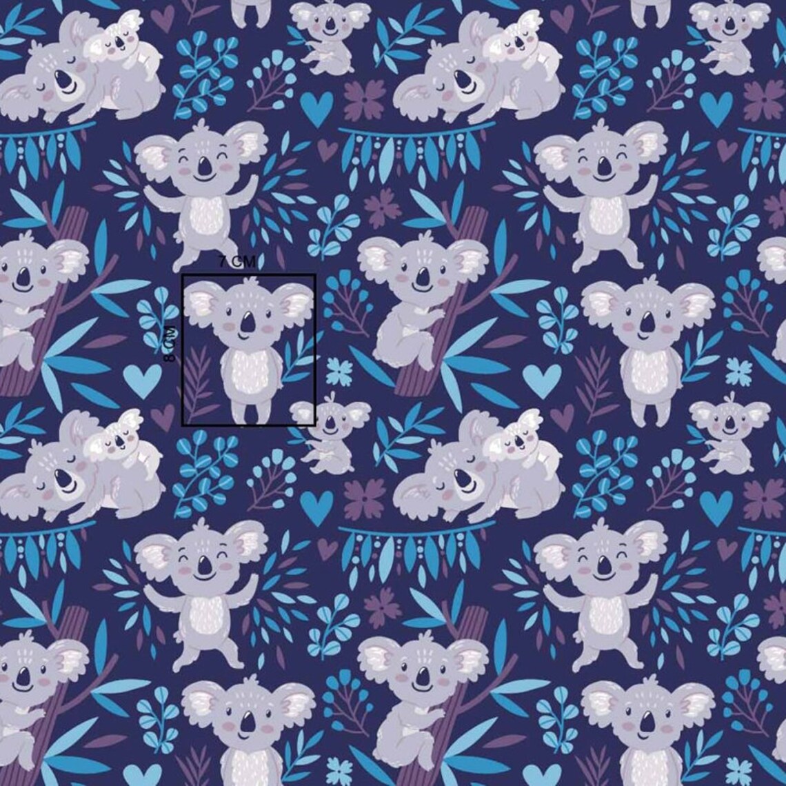 Koala bear fabric Nursery fabric 100% cotton fabric Baby | Etsy