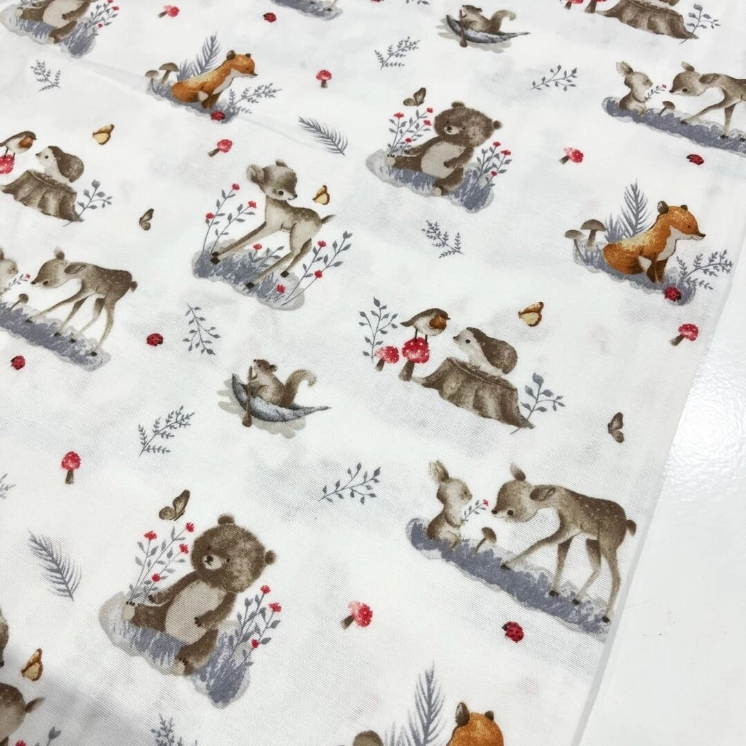 Forest Friends Flannel Fabric the Yard Babies Pajama Material Soft ...