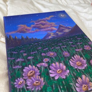 Purple Night Acrylic Painting - Etsy