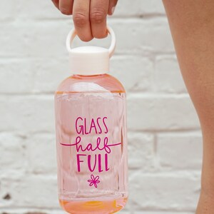 Glass Half Full Water Bottle - Etsy