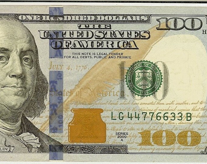 Rare 100 Dollar Bill Serial Number LG 44776633 B - Etsy