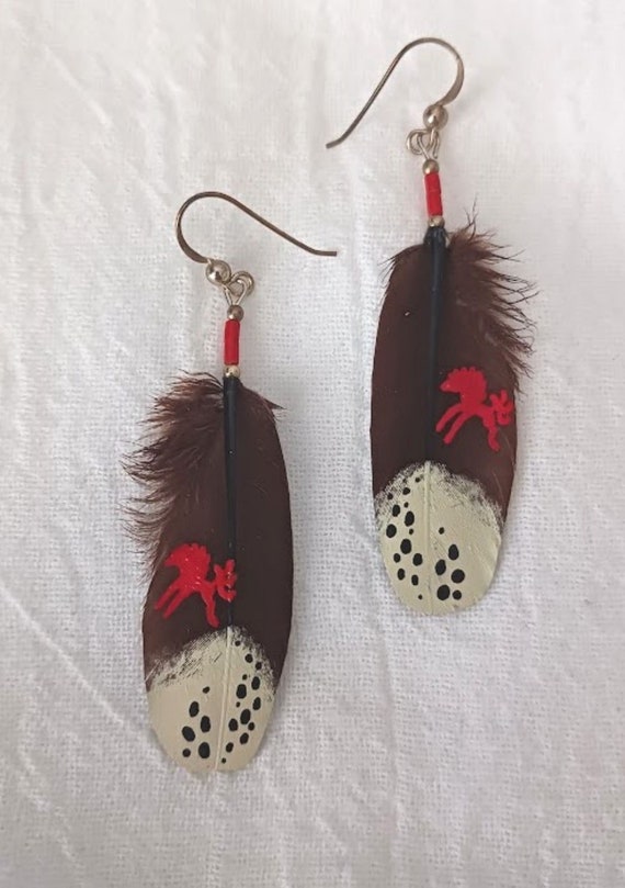 hand painted feather - Gem