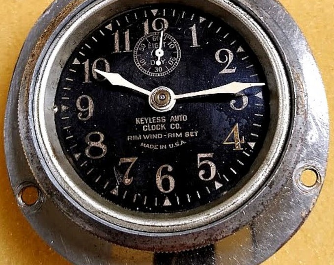 Vintage Keyless Car Clock, 8 Day - Etsy