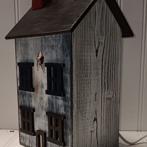 Primitive Wooden House, Light up House, Lamp, Night Light, FREE ...