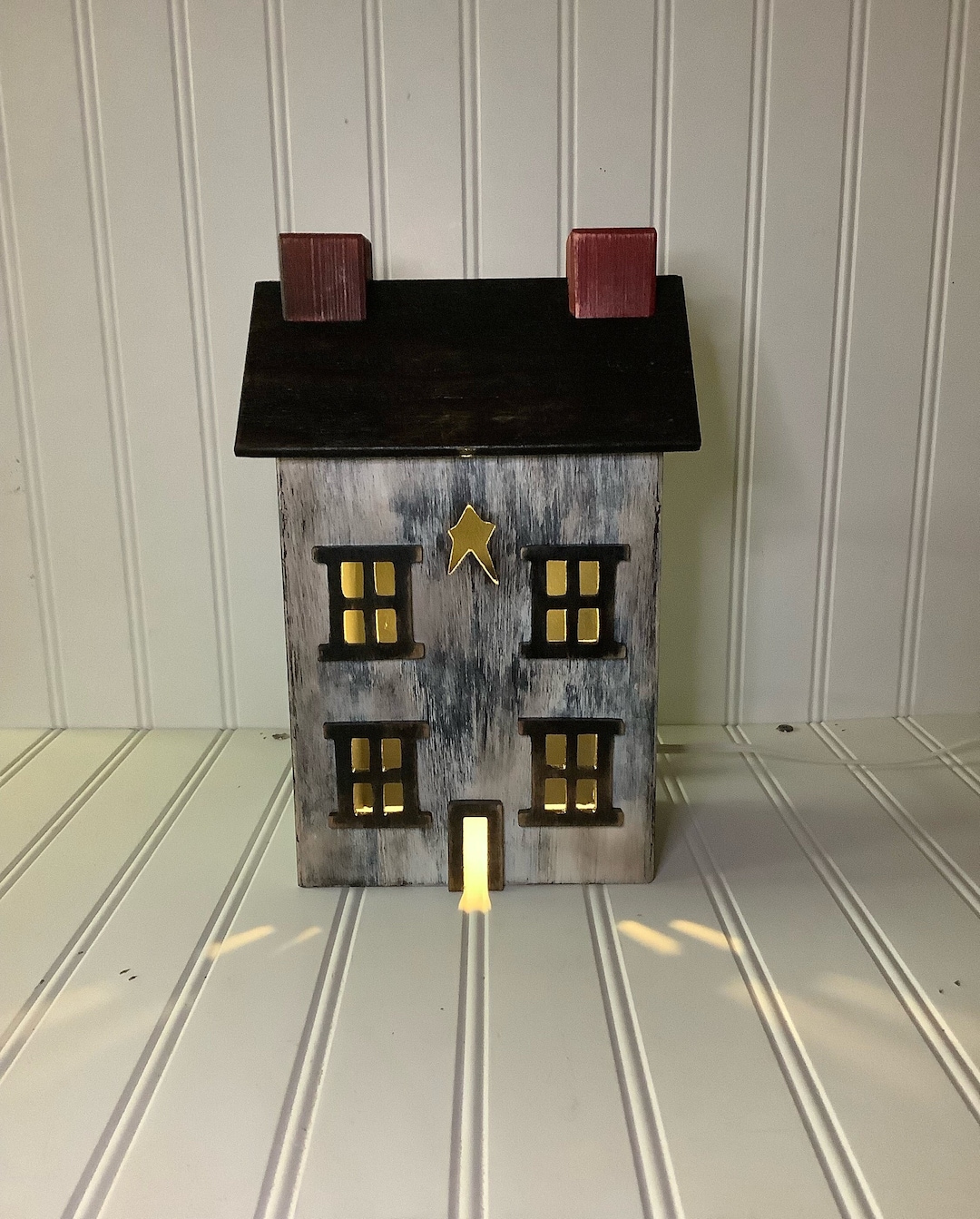 Primitive Wooden House, Light up House, Lamp, Night Light, FREE ...