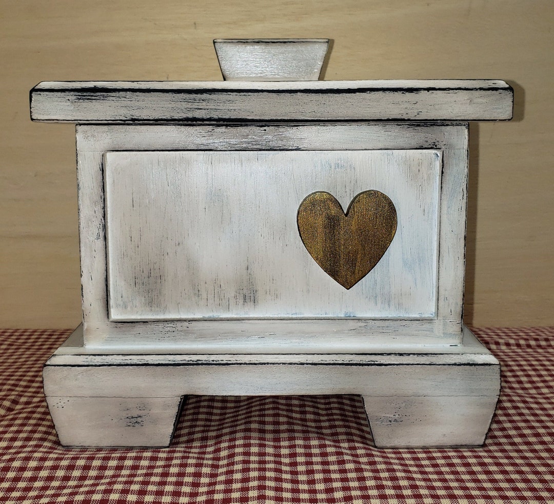 Rustic Wood Cremation Urn: Aged White, Gold Heart, Sharing Urn, Free ...