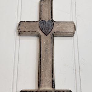 Wood Cross, Small Tabletop Cross, Distressed Cross, Standing Cross on ...