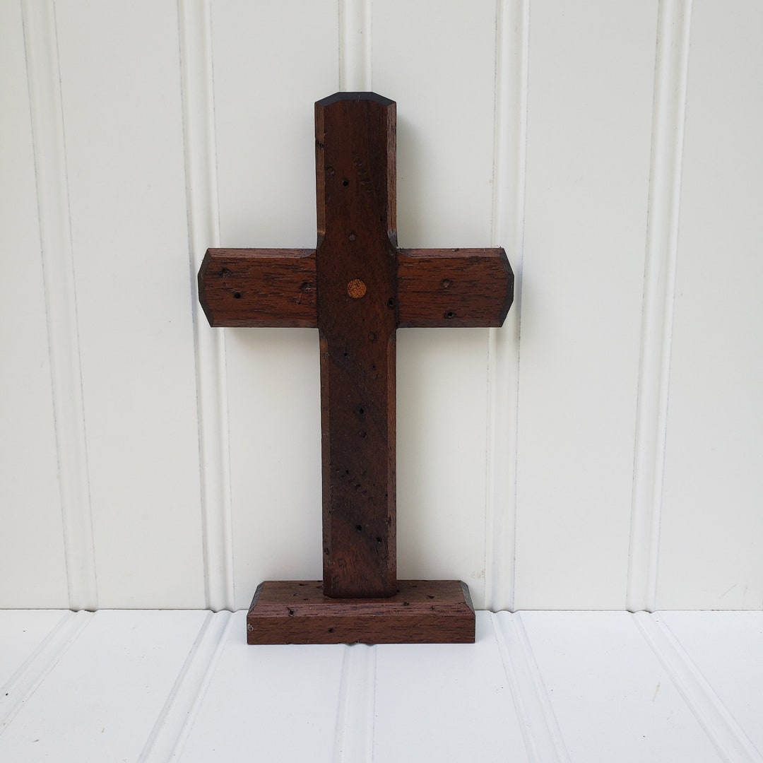 Wood Cross, Small Tabletop Cross, Distressed Cross, Standing Cross on ...